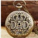 DAD Pocket Watch Bronze Railroad Steampunk Fathers Day Birthday ...