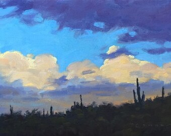 Desert oil painting | Etsy