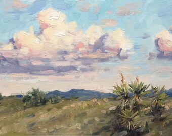 Desert oil painting | Etsy