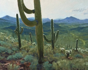 Desert oil painting | Etsy