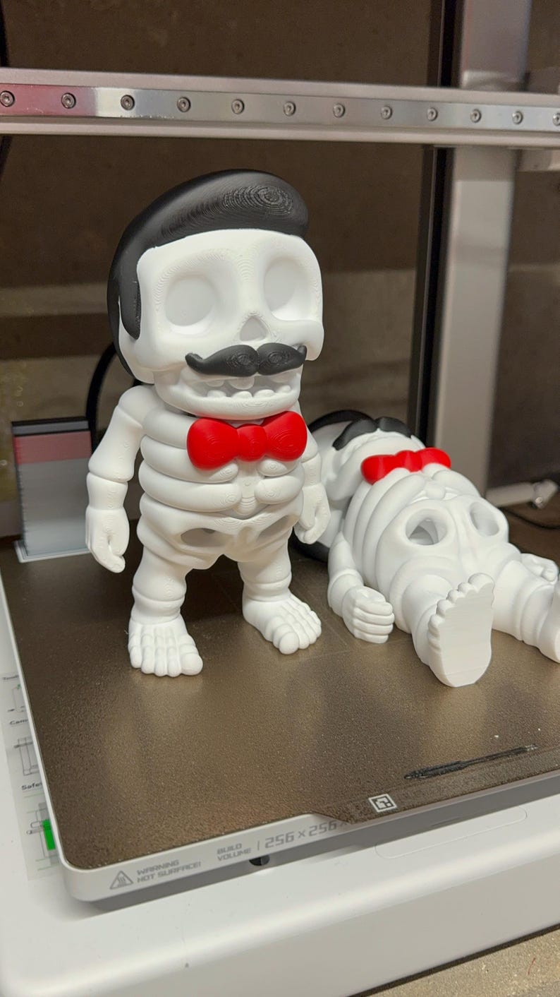 Fancy Skeletons With Hair 3D Printed - Etsy