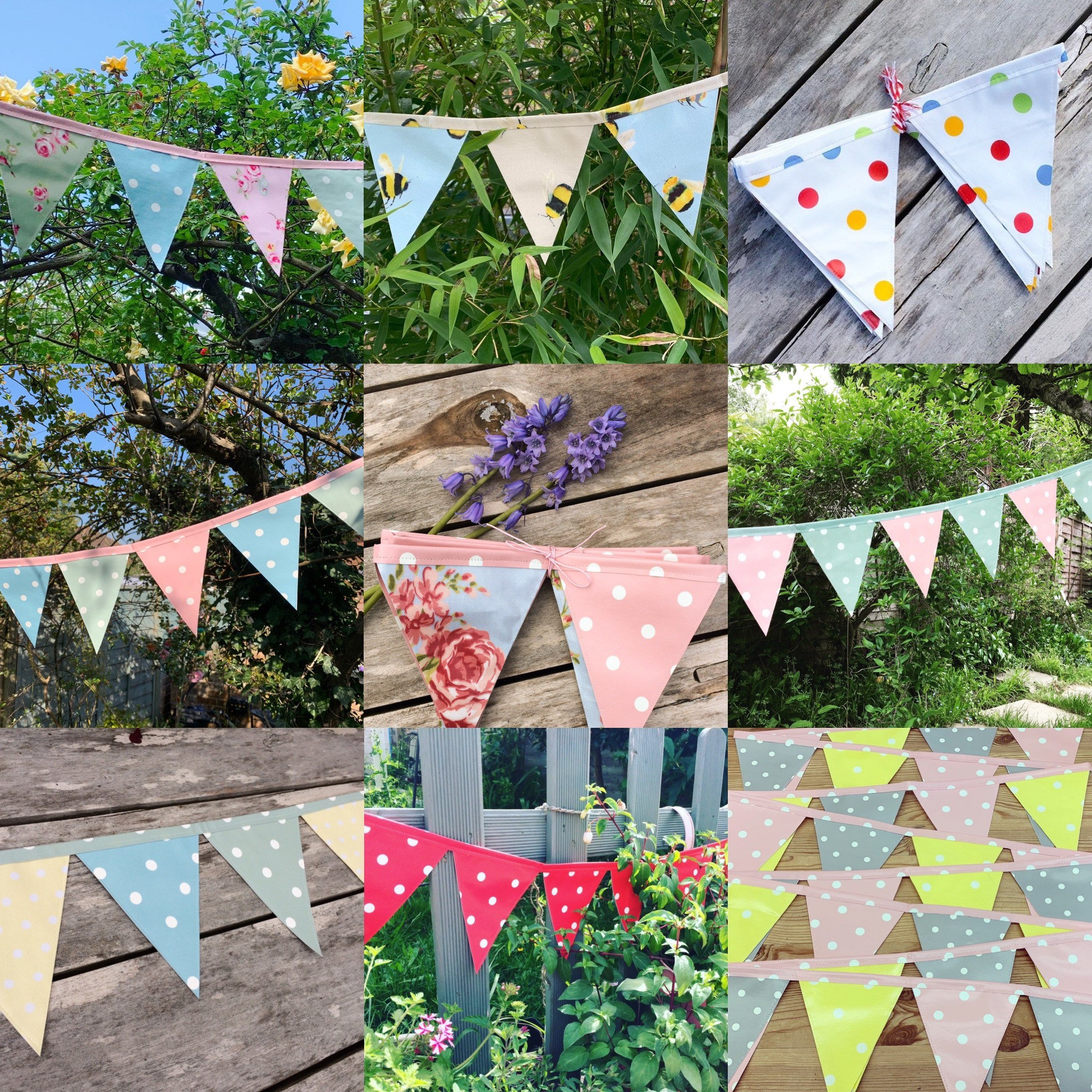Outdoor Bunting, Garden Bunting, Oilcloth Bunting, Waterproof Bunting ...