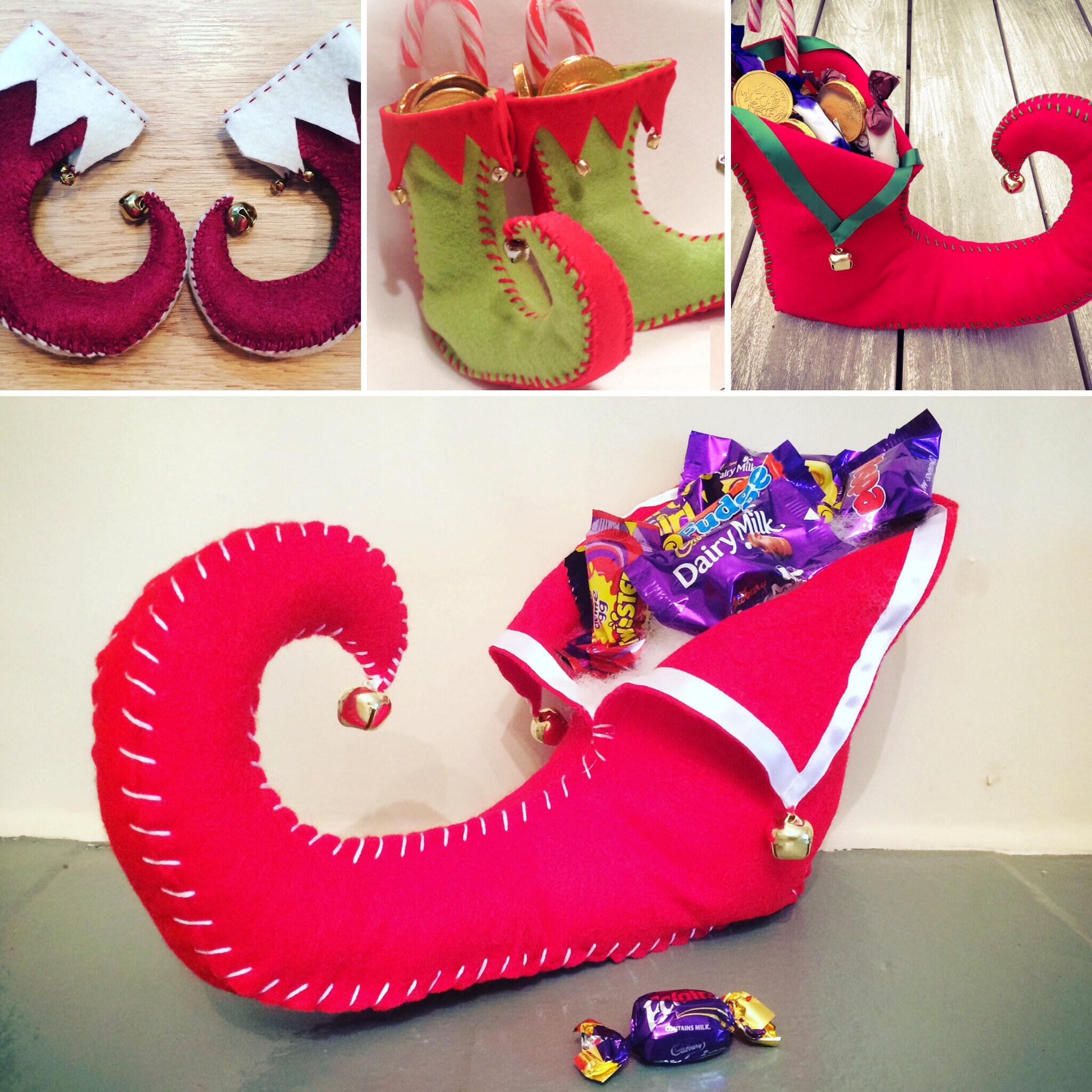 Christmas Decoration Elf Shoes Christmas Stocking Felt - Etsy UK