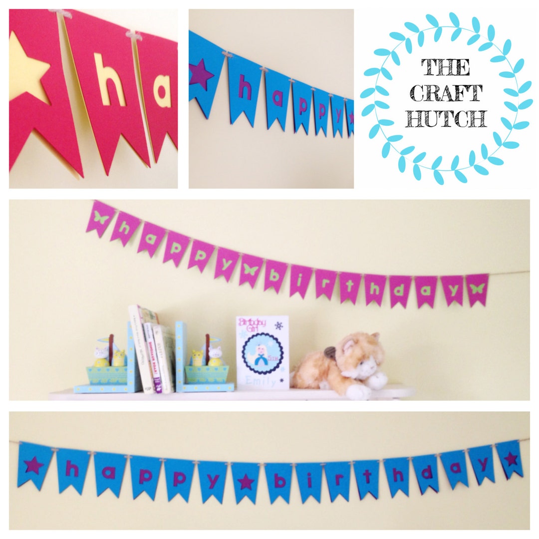 Birthday Bunting, Mini Bunting, Card Bunting, Happy Birthday Bunting ...