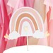 Printable Boho Pink Rainbow Cake Topper Rainbow Party Cake | Etsy