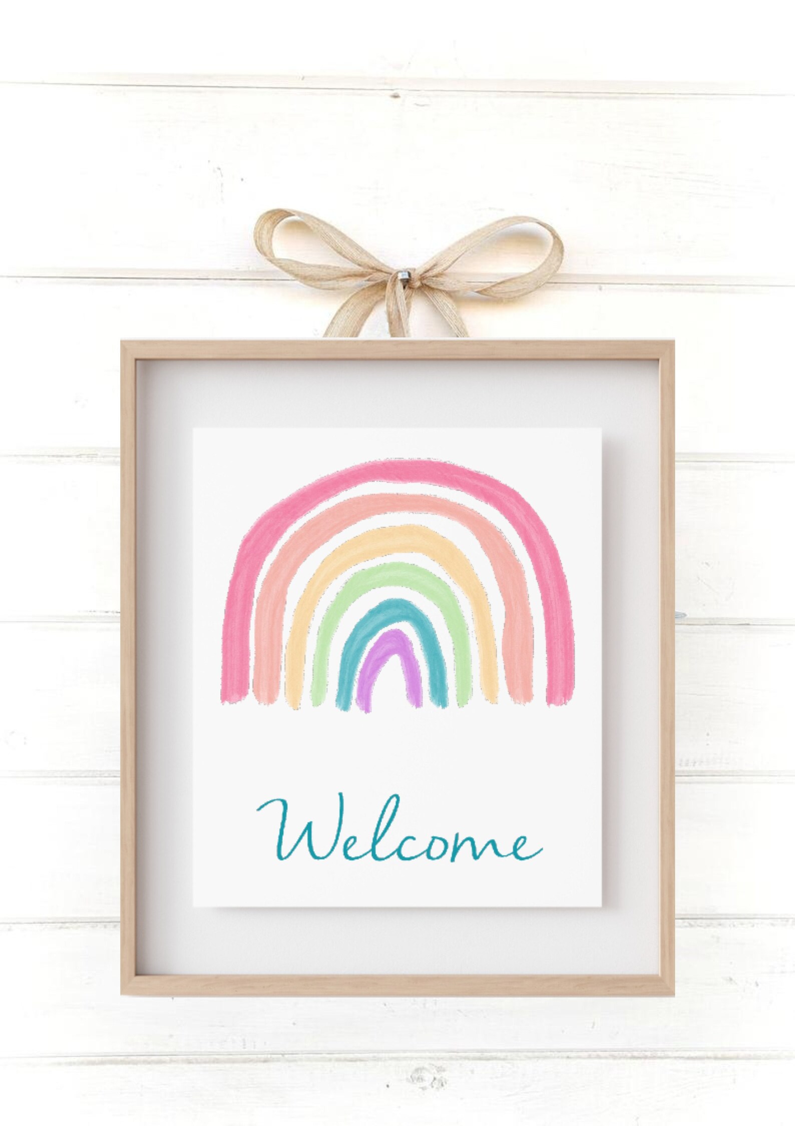 Printable Watercolor Rainbow Welcome Sign 8 X 10 | Rainbow Party | Baby ...