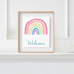 Printable Watercolor Rainbow Welcome Sign 8 X 10 | Rainbow Party | Baby ...