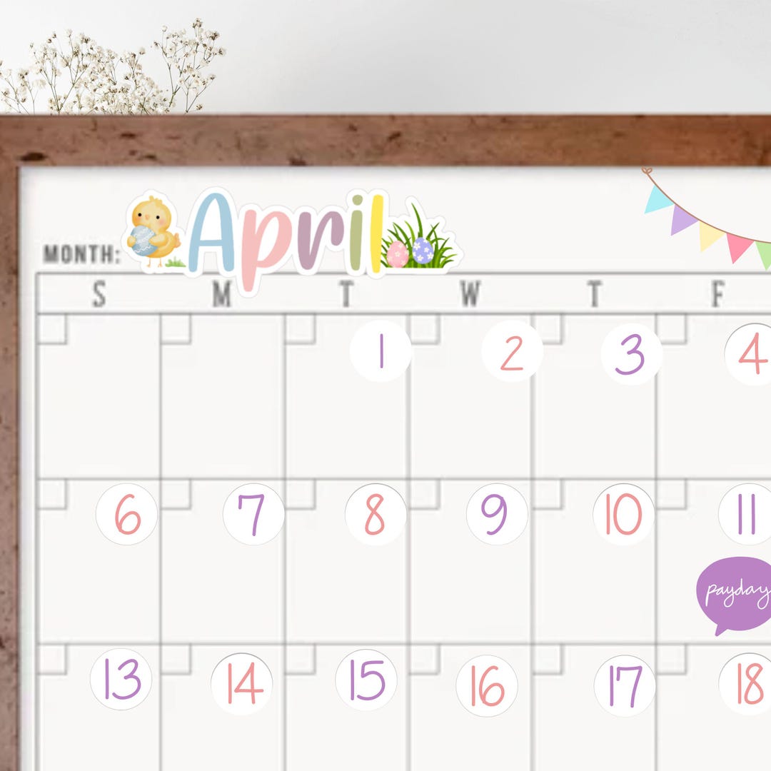 April Calendar Month Magnets | Custom Magnets for Whiteboards ...