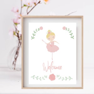 Ballerina Welcome Sign 8 X 10 | Printable Sign | Ballet Birthday Party ...