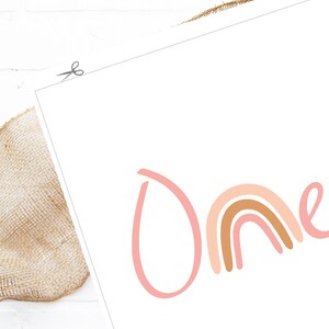 Printable Boho Pink Rainbow One Sign 8 X 10 | Rainbow Party | First ...