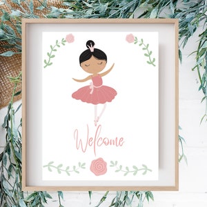 Ballerina Welcome Sign 8 X 10 | Printable Sign | Ballet Birthday Party ...