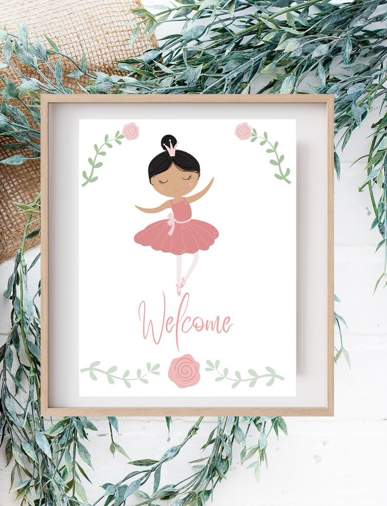 Ballerina Welcome Sign 8 X 10 Printable Sign Ballet - Etsy