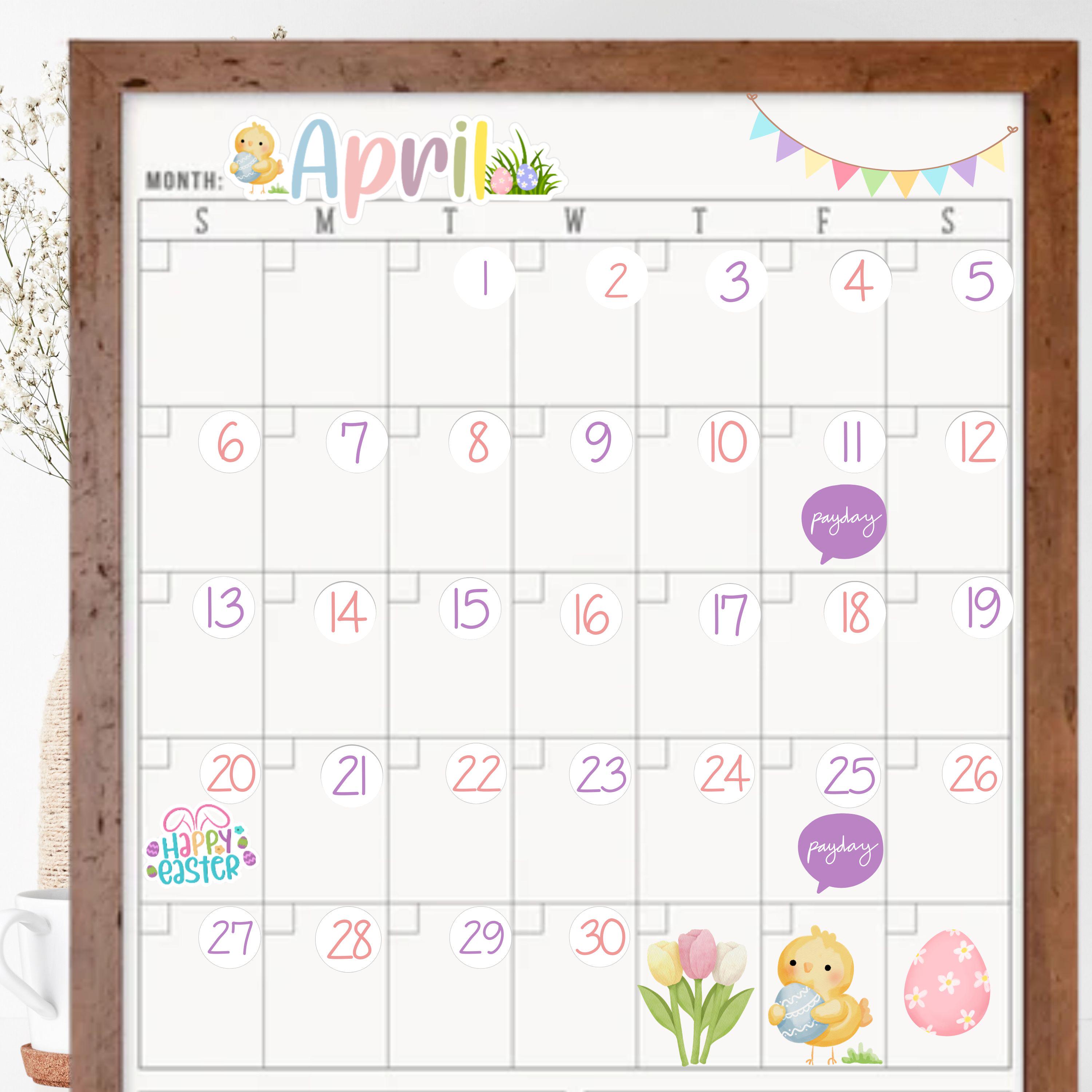 April Calendar Month Magnets | Custom Magnets for Whiteboards ...