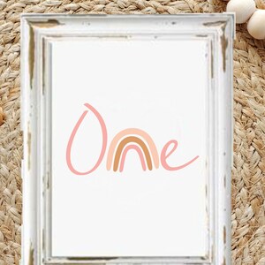 Printable Boho Pink Rainbow One Sign 8 X 10 | Rainbow Party | First ...