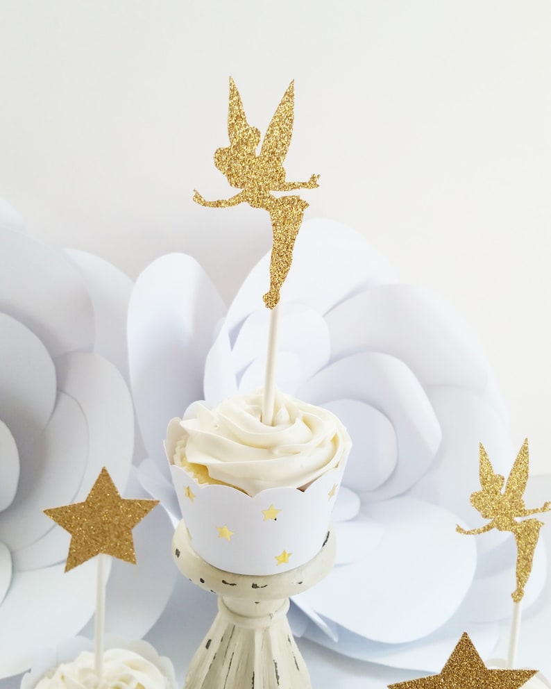Gold Fairy Cupcake Toppers-double Sided, Gold Fairy, Party Decor, Party ...