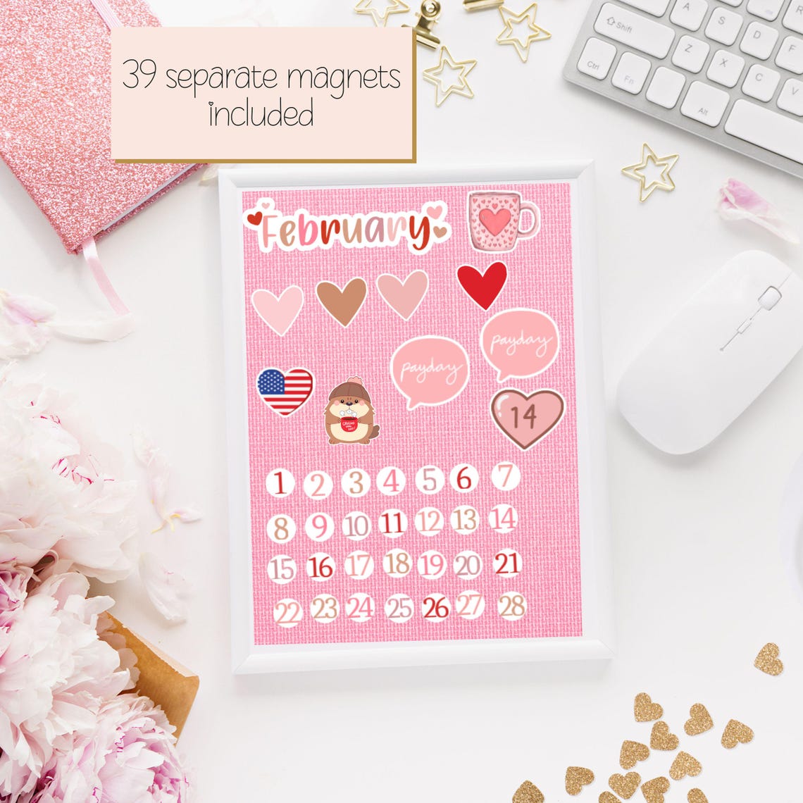 February Calendar Month Magnets | Custom Magnets for Whiteboards ...
