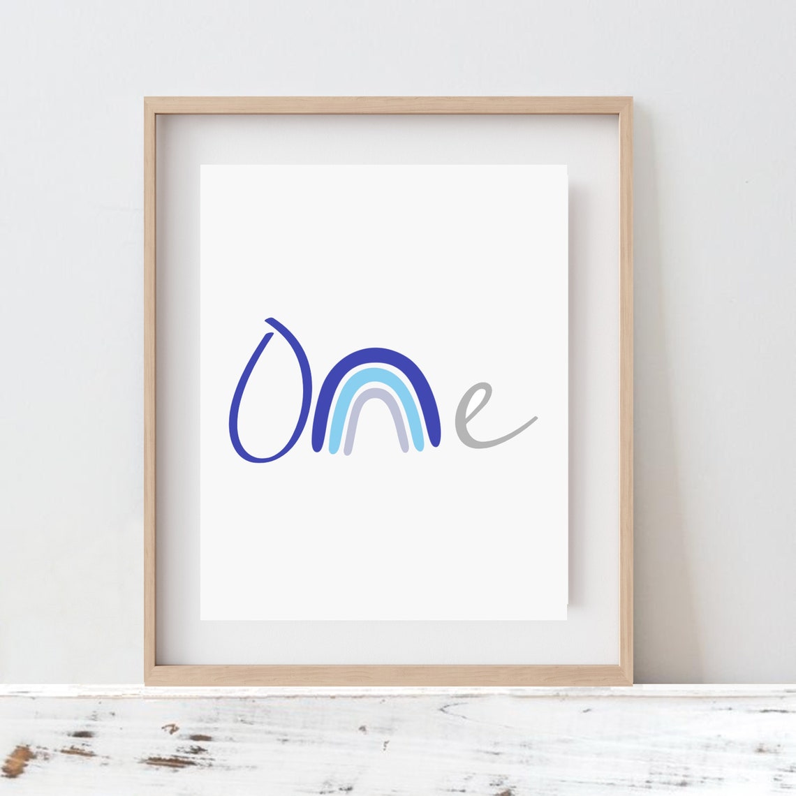 Printable Boho Blue Rainbow One Sign 8 X 10 Rainbow Party - Etsy Canada