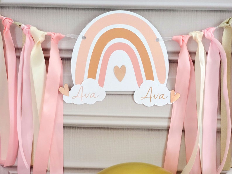 Boho Pink Rainbow Large Party Set Personalized Pink Rainbow - Etsy