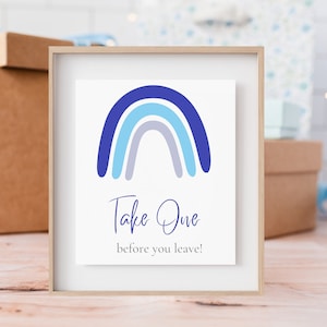 Printable Boho Blue Rainbow Take One Sign 8x10 | Rainbow Party | Baby ...