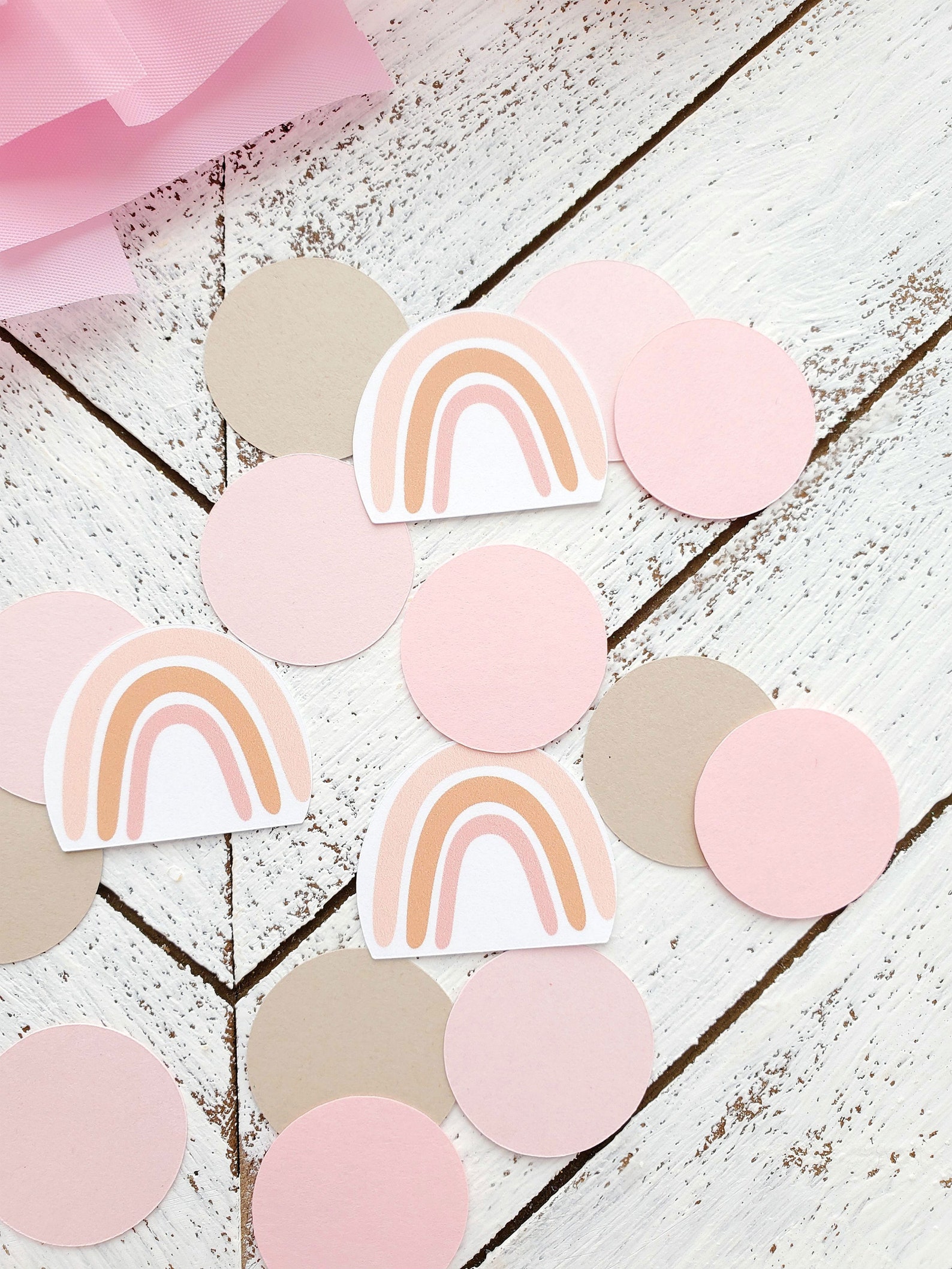 Pink Pastel Rainbow Confetti Boho Pink Rainbow Party | Etsy