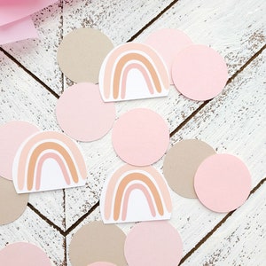 Pink Pastel Rainbow Confetti | Boho Pink Rainbow Party Confetti | Table ...