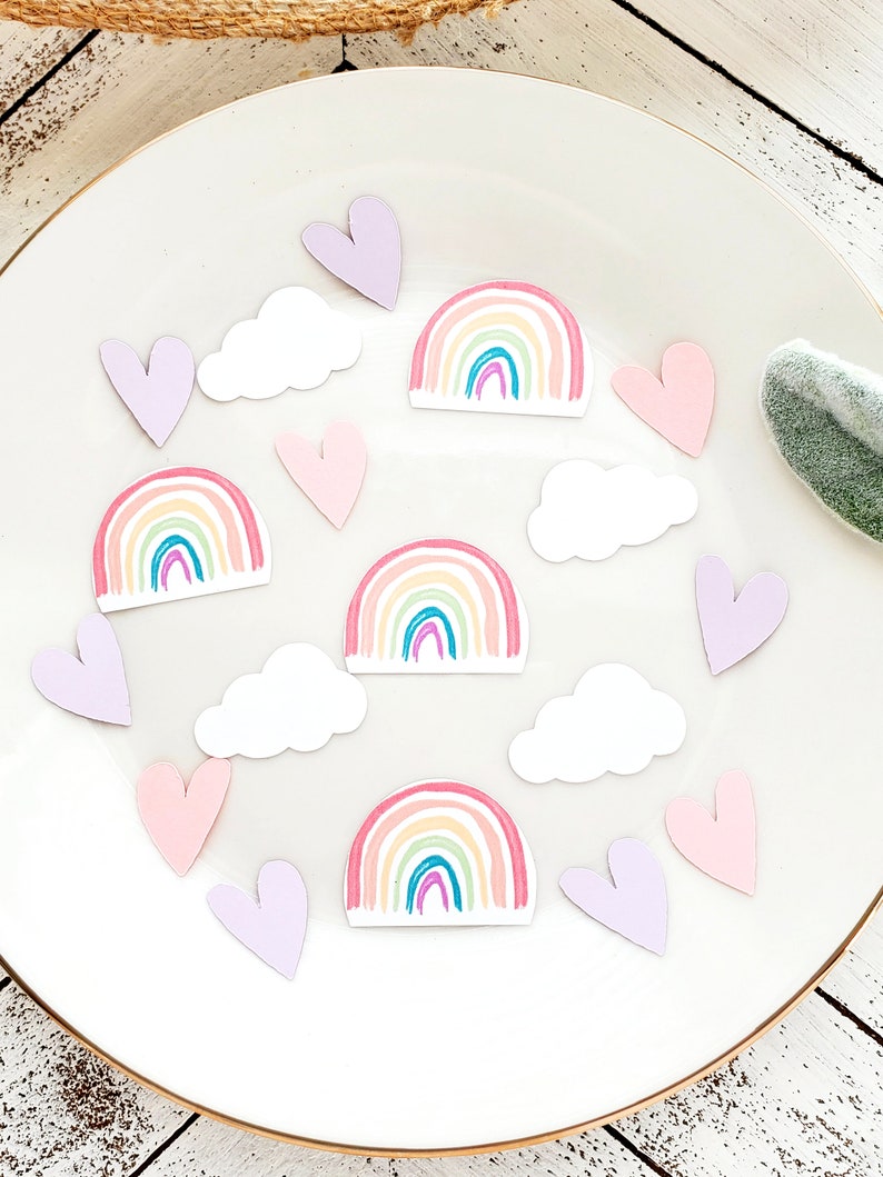 Pastel Watercolor Rainbow Confetti Rainbow Party Table - Etsy