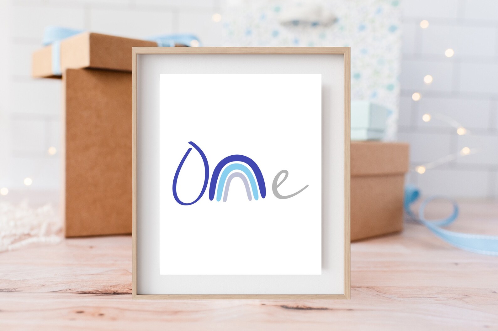 Printable Boho Blue Rainbow One Sign 8 x 10 | Regenbogen Party | Erster ...