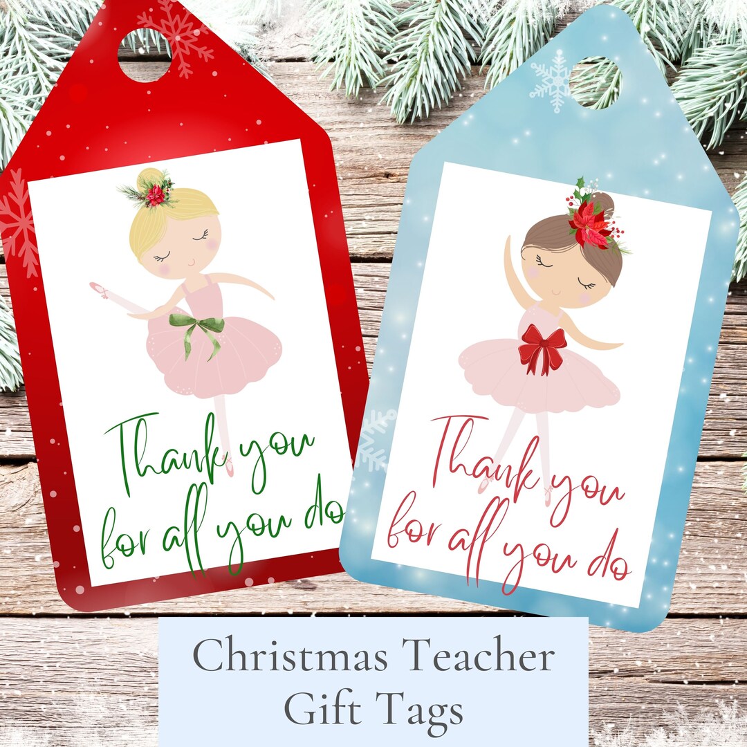 Ballerina-themed Teacher Thank You Tags | Teacher Gift Tags | Dance ...