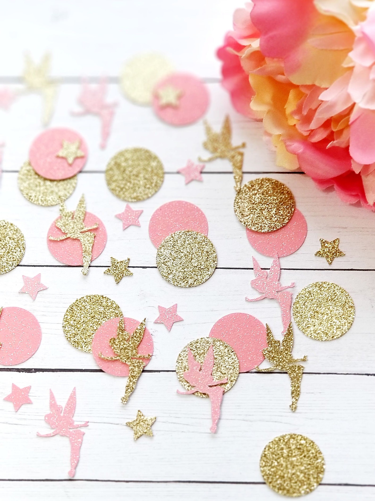 Personalized Pink and Gold Fairy Confetti Fairy Party - Etsy