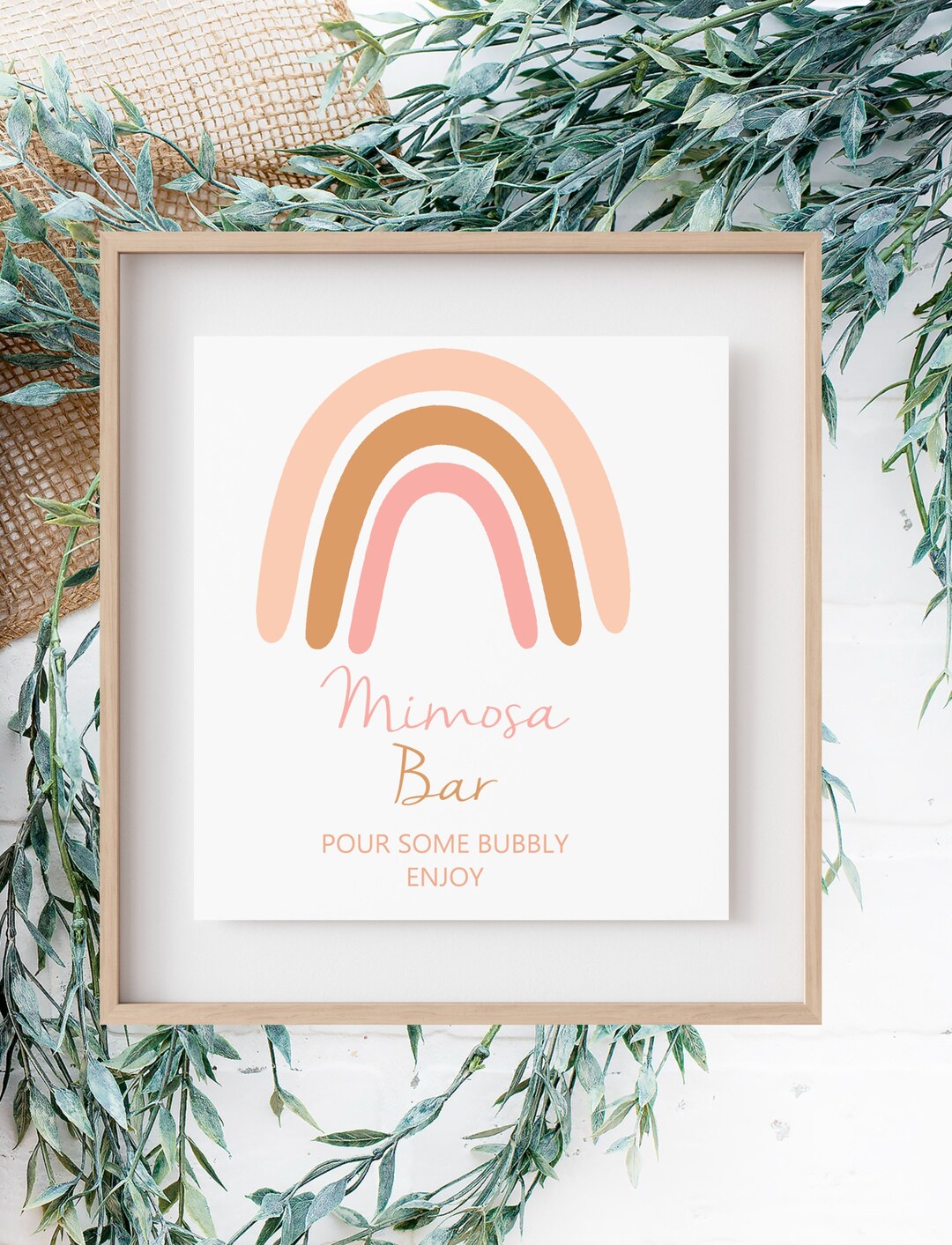 Mimosa Bar 8 X 10 Printable Sign | Boho Rainbow Party | Baby Shower ...
