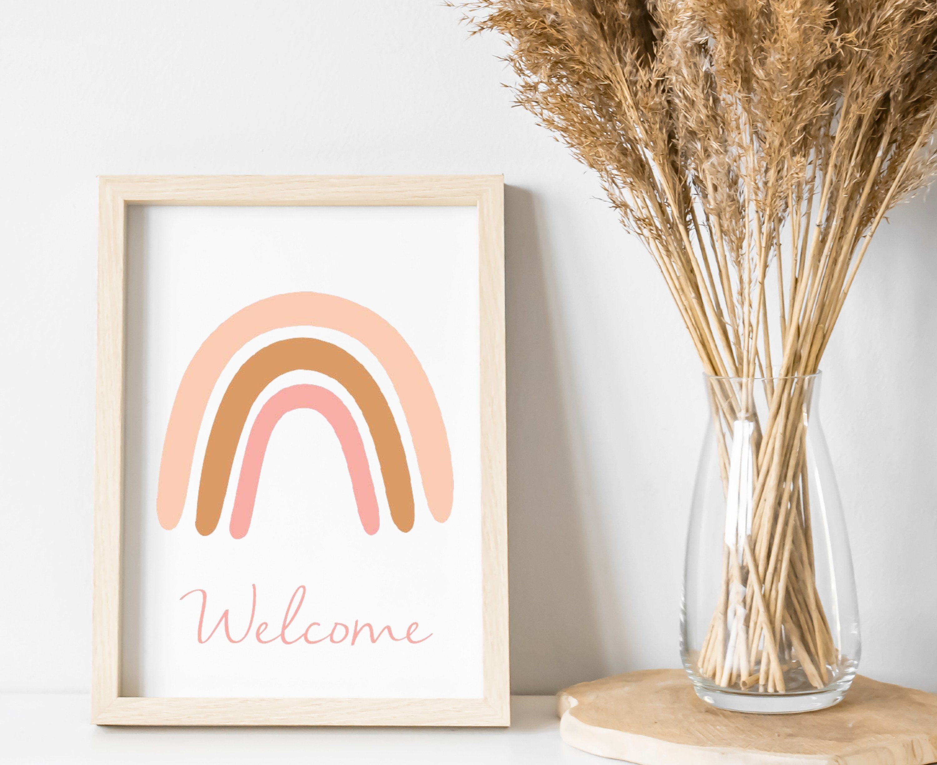 Boho Pink Rainbow Welcome Sign 8 X 10 | Birthday Party | Baby Shower ...