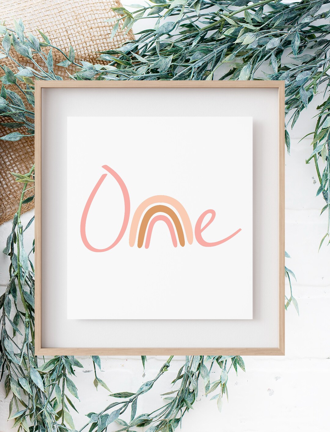 Printable Boho Pink Rainbow One Sign 8 X 10 | Rainbow Party | First ...