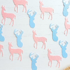 Buck and Doe Gender Reveal Confetti - Pink and Blue Glitter Deer Baby ...