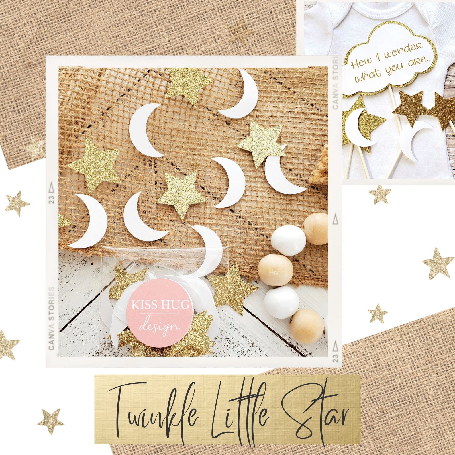 Twinkle Twinkle Little Star and Moon Birthday Confetti Birthday ...