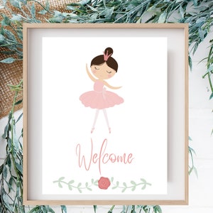 Ballerina Welcome Sign 8 X 10 | Printable Sign | Ballet Birthday Party ...