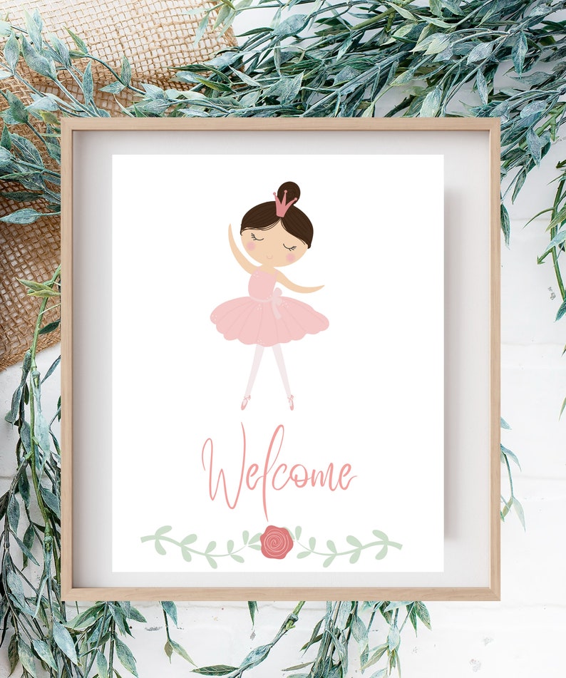 Ballerina Welcome Sign 8 X 10 | Printable Sign | Ballet Birthday Party ...