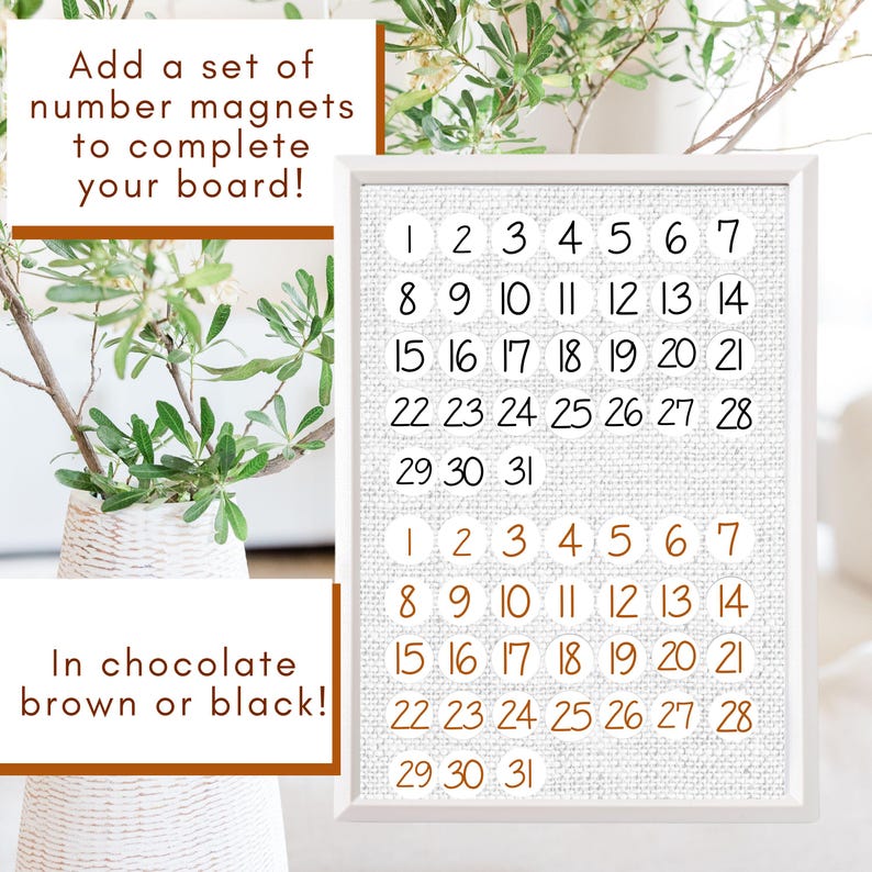 November Calendar Magnet Set, 6 Piece Fall Whiteboard Planner Kit ...