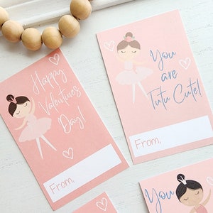 Pink Ballerina Valentine's Cards | Kids Valentine's | Ballerina ...