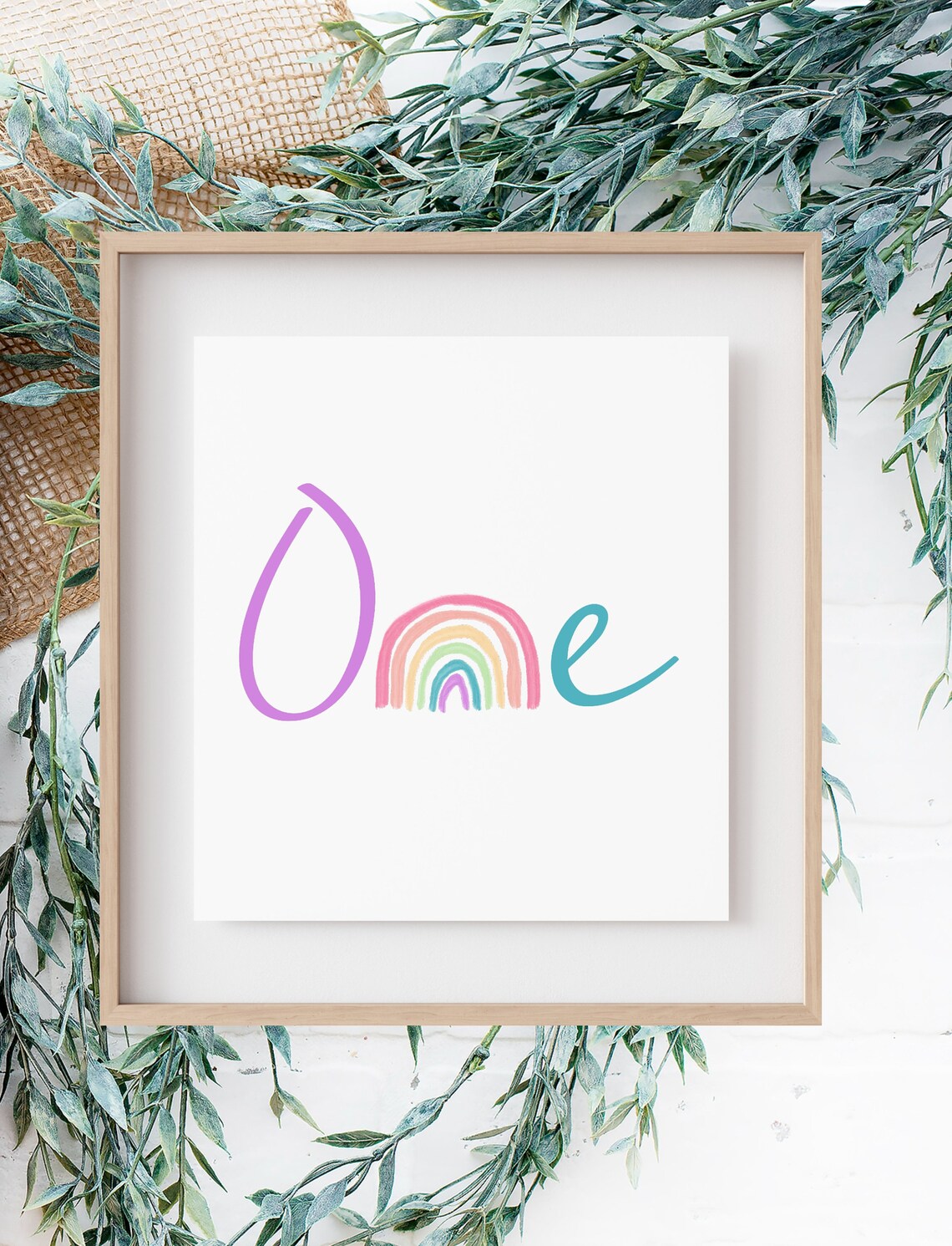 Printable Watercolor Rainbow One Sign 8 X 10 Rainbow Party - Etsy