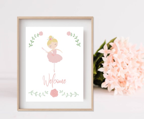 Ballerina Welcome Sign 8 X 10 Printable Sign Ballet - Etsy