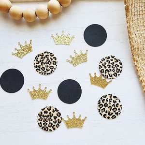 Wild One Party Decorations, Animal Print & Crown Confetti, Leopard ...