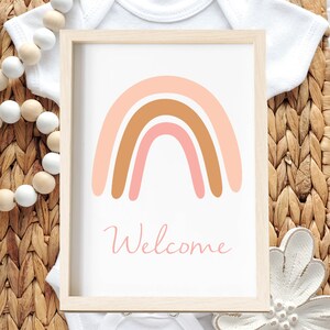Printable Boho Pink Rainbow Welcome Sign 8 X 10 | Rainbow Birthday ...
