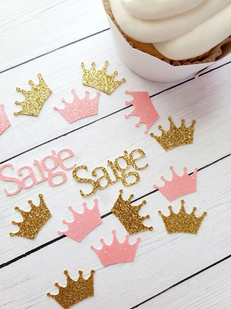 Personalized Princess Crown Party Confetti | Birthday Party Supplies ...