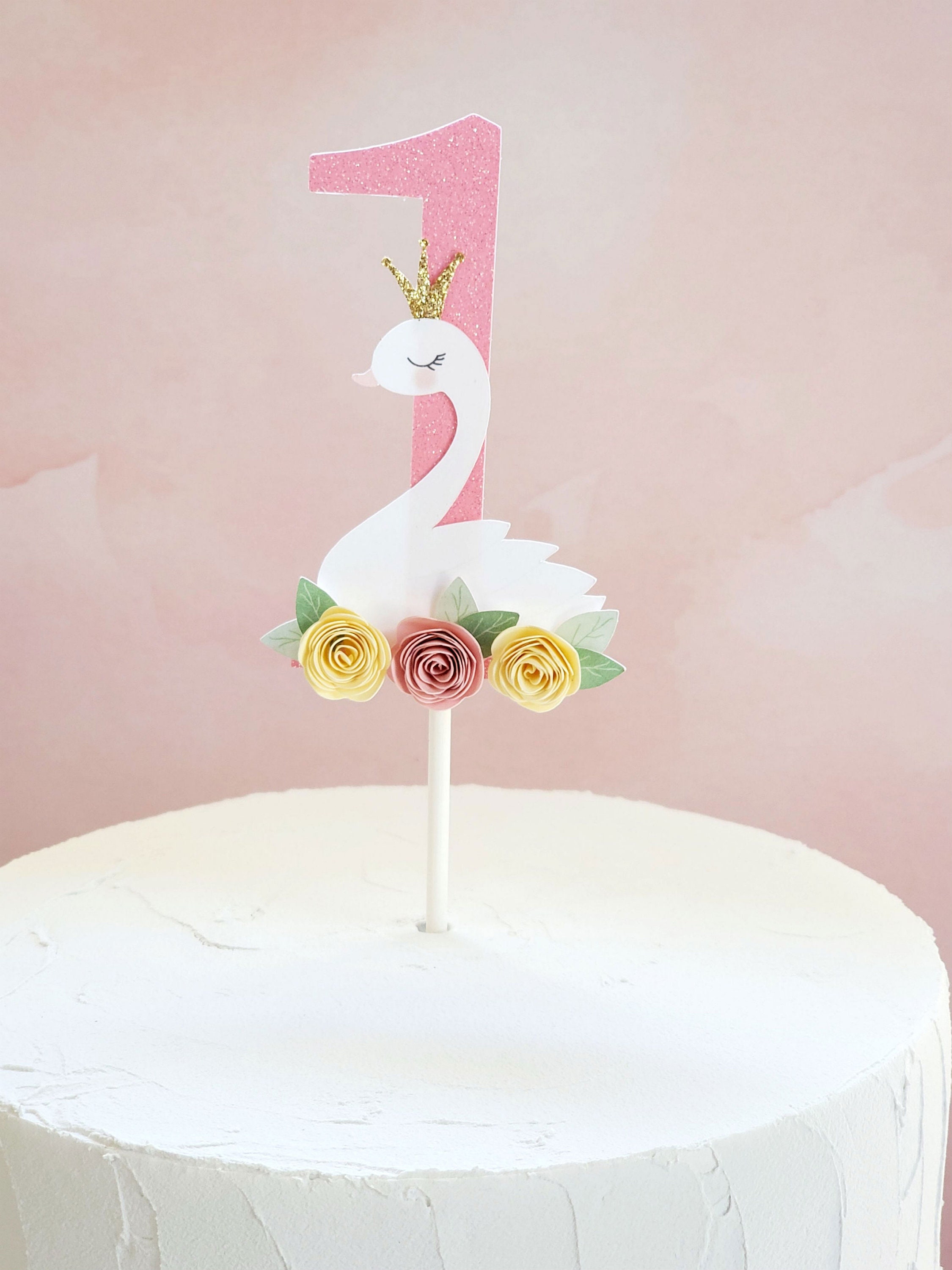 1st Birthday Swan Princess Cake Topper Princess Swan Party | Etsy