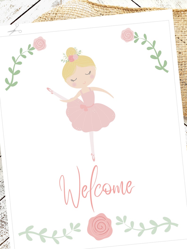 Ballerina Welcome Sign 8 X 10 Printable Sign Ballet - Etsy