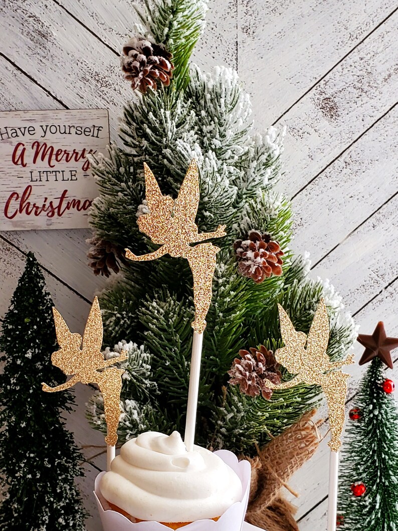 Gold Fairy Cupcake Toppers Fairy Party Cupcake Toppers - Etsy