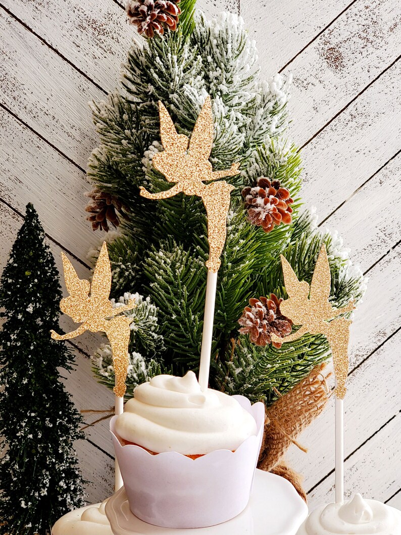 Gold Fairy Cupcake Toppers Fairy Party Cupcake Toppers - Etsy