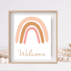 Printable Boho Pink Rainbow Welcome Sign 8 X 10 | Rainbow Party | Baby ...