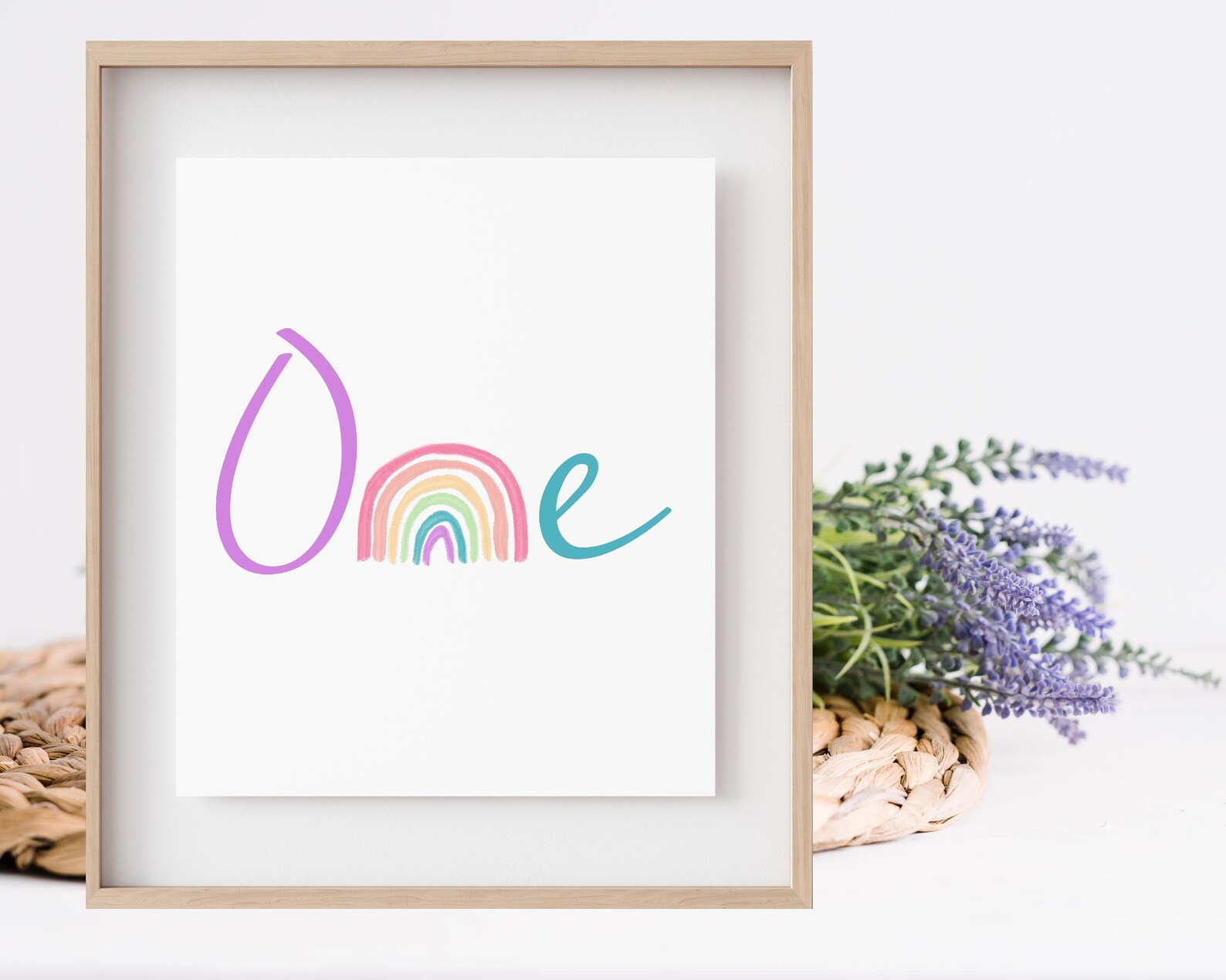Printable Watercolor Rainbow One Sign 8 X 10 Rainbow Party - Etsy