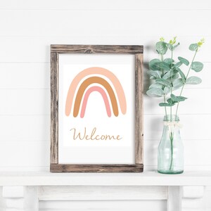 Printable Boho Pink Rainbow Welcome Sign 8 X 10 | Rainbow Party | Baby ...